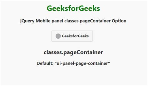 Jquery Mobile Panneau Classespagecontainer Option Stacklima