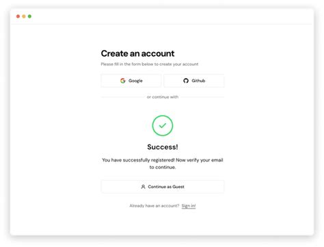 User Flow Authentication Web Turbostarter