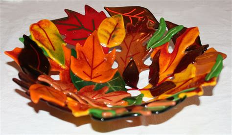 Fused Glass Leaf Bowl By Bloominglilyglass On Etsy