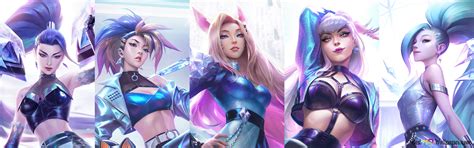 League Of Legends K Da Popstar Girls All Out Splash Art K Wallpaper Download