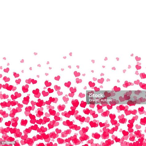 흰색 바탕에 발렌타인의 인사말 카드 떨어지는 붉은 마음 벡터입니다 국경에 대한 스톡 벡터 아트 및 기타 이미지 국경 근거리 초점 긍정적인 감정 표현 Istock