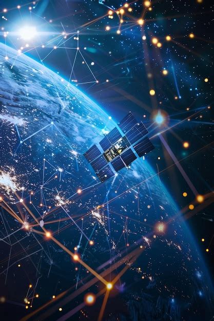 Satellite In Earth Orbit Generative Ai Premium Ai Generated Image