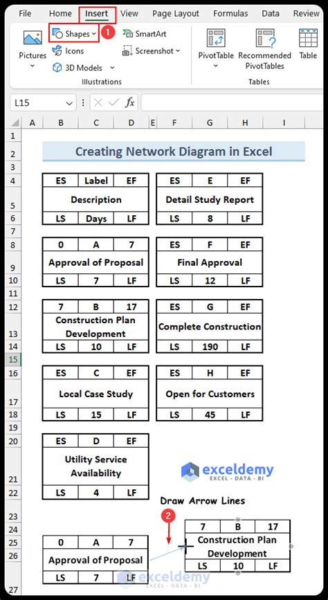 How To Create A Network Diagram In Excel Exceldemy