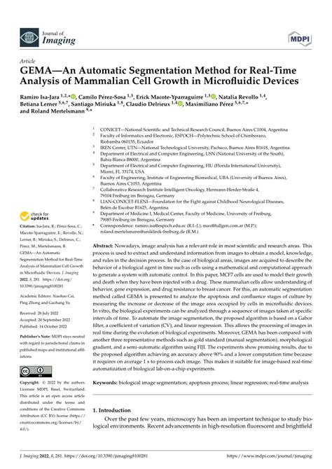 Pdf Gema—an Automatic Segmentation Method For Real Time Analysis Of