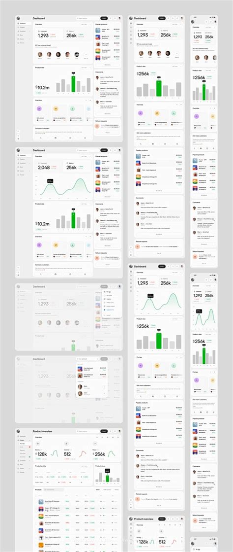 双配色时尚简约dashboard后台数据面板仪表盘组件ui界面套件模版下载颜格视觉 花瓣网