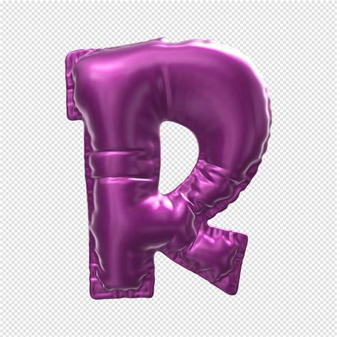 Una Letra R Morada Con Un Globo En Forma De Letra R Archivo Psd Premium