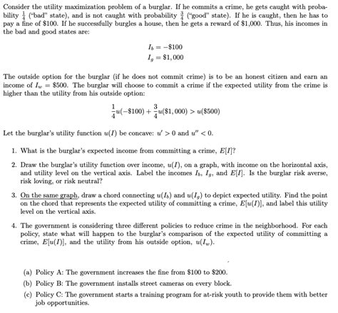 Consider The Utility Maximization Problem Of A