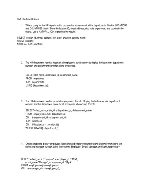 Part 1 Multiple Queries Pdf Computer Science Data Management