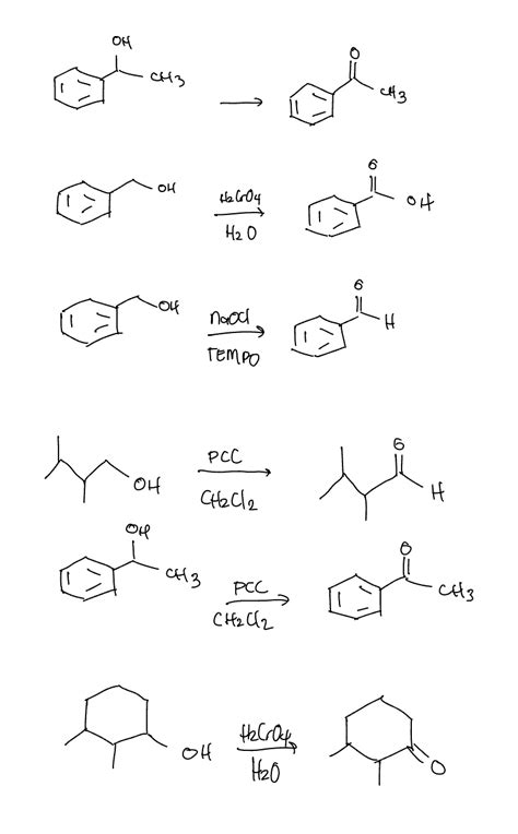 Solved Oxidation Of Alcohols Name 1 Complete The Reactions Practice Course Hero