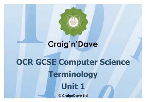 SOLUTION OCR GCSE Computer Science Revision Cards Unit Studypool