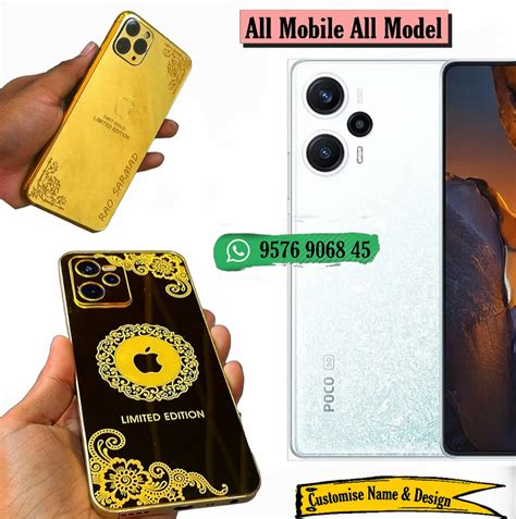 Poco F Luxurious Golden Back Panel Customized And Personalized Poco F Gold Back Cover At