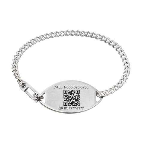 Qr Code Embossed Medical Id Bracelet Stainless Steel Medicalert