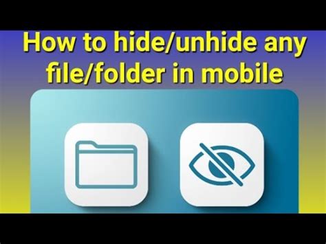 How To Hide Unhide Any File Folder In Your Phone Show Hidden File Hide Necessary File Folder