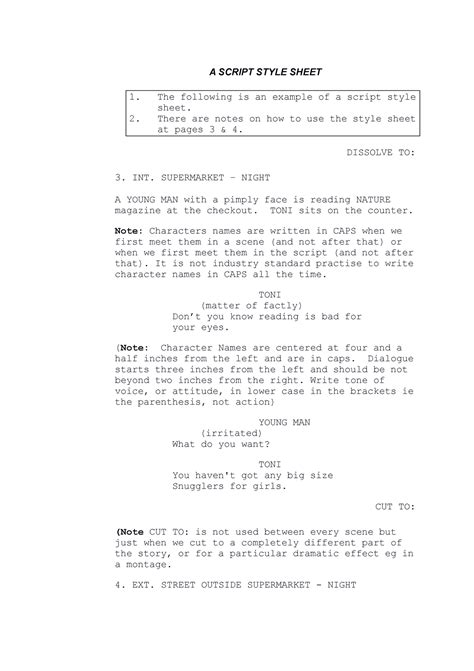 Communication Script Style Template A Script Style Sheet The
