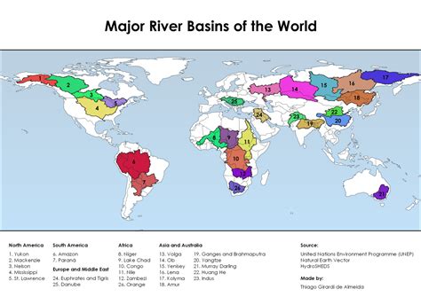 The 26 Major River Basins Of The World Maps On The Web