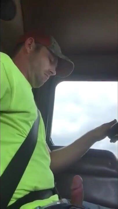 Trucker Stroking His Dick While Driving His Rig Thisvid Com
