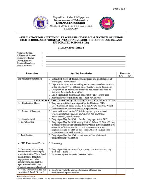 Additional Tracksstrandsspecializations Of Senior High School Shs Program In Existing Jhs And