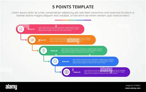 5 Points Stage Template Infographic Concept For Slide Presentation With
