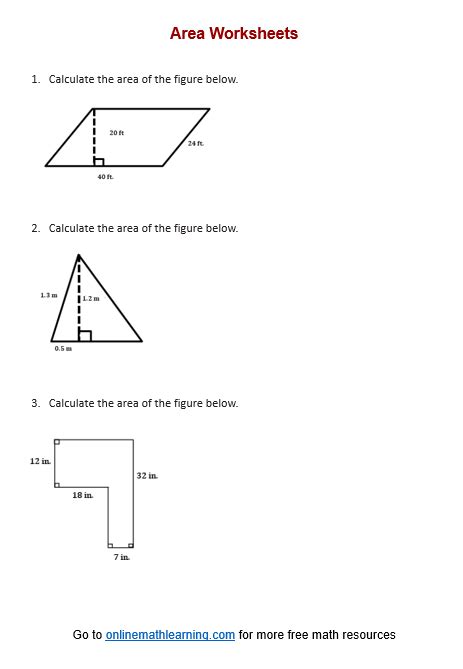 Area Of Polygons Worksheet Examples Answers Videos Activities Pdf