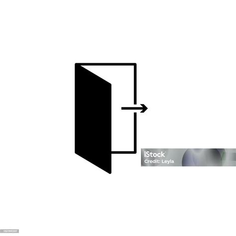 화살표 아이콘을 사용 하 여 열린 문을 종료 합니다 웹의 간단한 글리프 그림 요소 Ui 및 Ux 웹 사이트 또는 모바일 응용