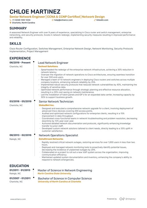 10 Ccna Network Engineer Resume Examples And Guide For 2025