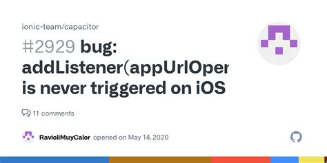 Bug Addlistenerappurlopen Is Never Triggered On Ios · Issue 2929 · Ionic Teamcapacitor · Github