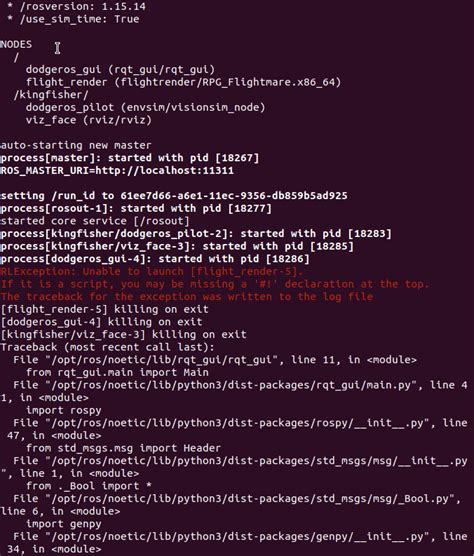 Error Roslaunch Rlexception Unable To Launch Flight Render Issue Uzh Rpg Agile