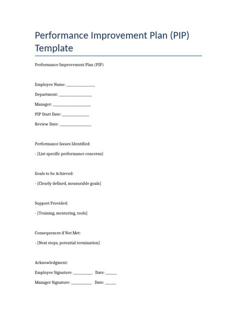 Pip Template Pdf