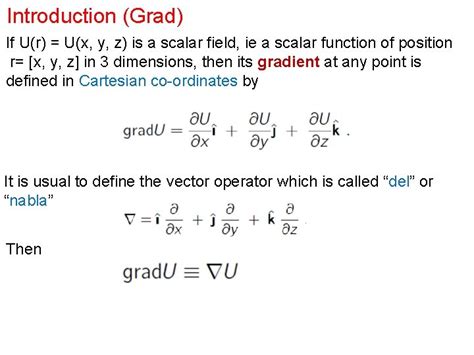 VECTOR CALCULUS Grad Divergence And Curl In This
