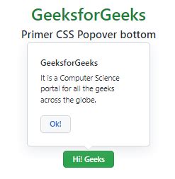 Primer CSS Popover Bottom GeeksforGeeks