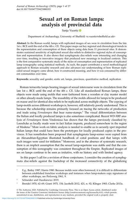 PDF Sexual Art On Roman Lamps Analysis Of Provincial Data