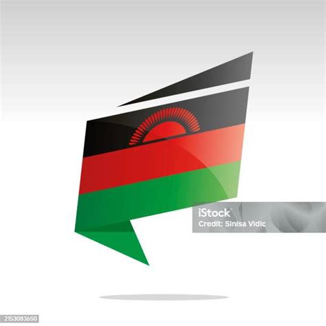 새로운 추상 말라위 국기 종이 접기 아이콘 단추 레이블 벡터 0명에 대한 스톡 벡터 아트 및 기타 이미지 0명 3차원 형태 검은색 Istock