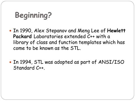 ppt c stl containers iterators powerpoint presentation free