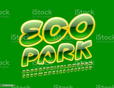벡터 다채로운 기호 에코 공원입니다 광택 알파벳 문자 및 숫자 건강한 생활방식에 대한 스톡 벡터 아트 및 기타 이미지 건강한 생활방식 공원 그래픽 프린트 Istock