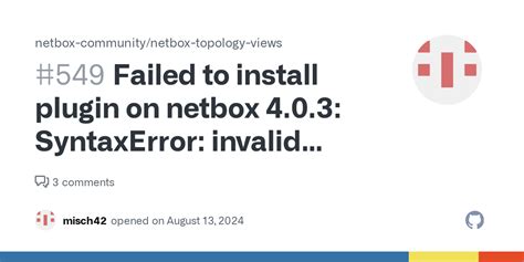 Failed To Install Plugin On Netbox SyntaxError Invalid Syntax Issue Netbox