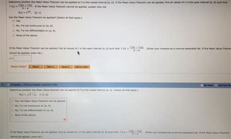 Solved Determine Whether The Mean Value Theorem Can Be