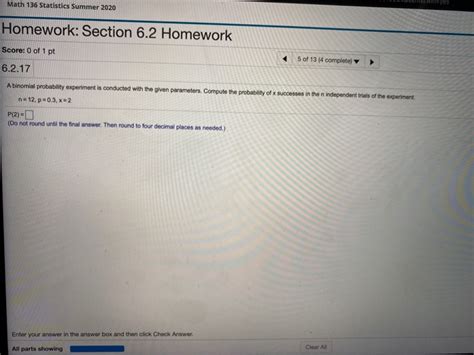 Solved Math 136 Statistics Summer 2020 Homework Section 6 2