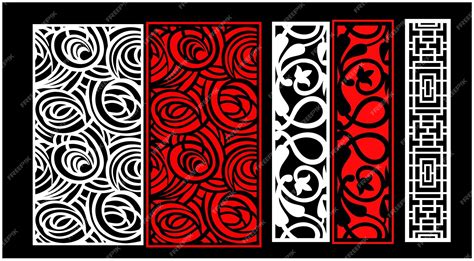 Premium Vector Decorative Wall Panels Set Jali Design Cnc Pattern