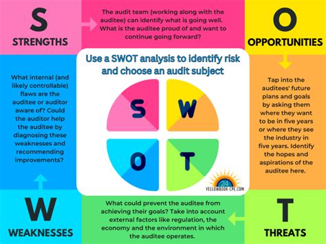 SWOT Analysis To Identify Risk Choose An Audit Subject Yellowbook CPE