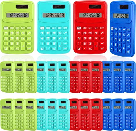 24 Pcs Pocket Calculator Small Bulk 4 Function Calculator Basic Standard