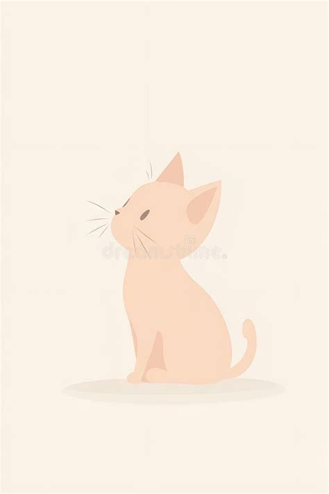 Cute Cat Diary Background Minimalist Style Pastel Tones Stock