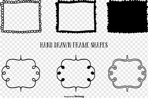 귀여운 손으로 그린 스타일 프레임 배지 Png Pngwing