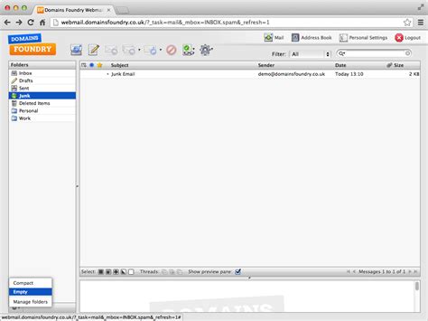 How To Empty Your Webmail Junk Folder Domainsfoundry