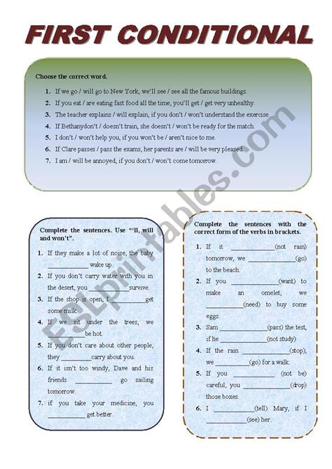 First Conditional Esl Worksheet By Killingmoon
