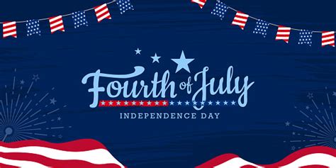 7 월 독립 기념일 타이포그래피 디자인과 별과 미국 국기를 흔들며 깃발과 그런지 불꽃 공사 버스트 축하 배경 0명에 대한 스톡 벡터 아트 및 기타 이미지 Istock