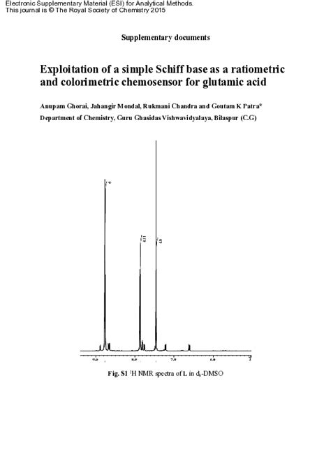 Pdf Exploitation Of A Simple Schiff Base As A Ratiometric And Colorimetric Chemosensor For