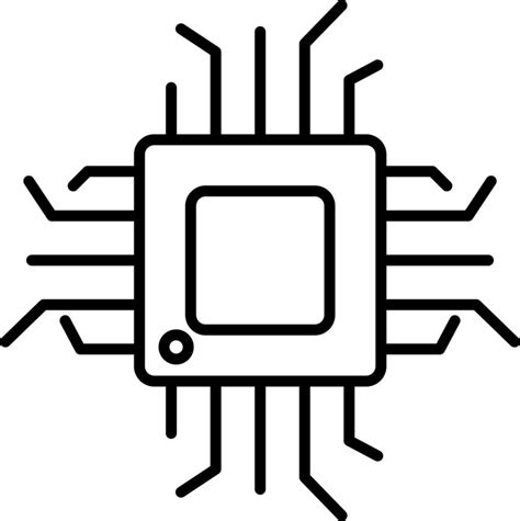 Integrated Circuit Or Microchip Icon In Black Line Art 24197666 Vector Art At Vecteezy