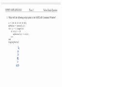 MATLAB PracticeExam 2 Fall16 Sol Pdf COP2271 MATLAB Fall 2016 Exam 2 Various Sample Questions