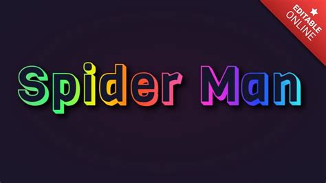 Spider Man Rainbow Text Effect Generator
