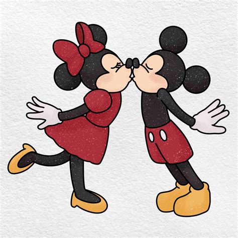 Mickey And Minnie Kissing Drawing Helloartsy